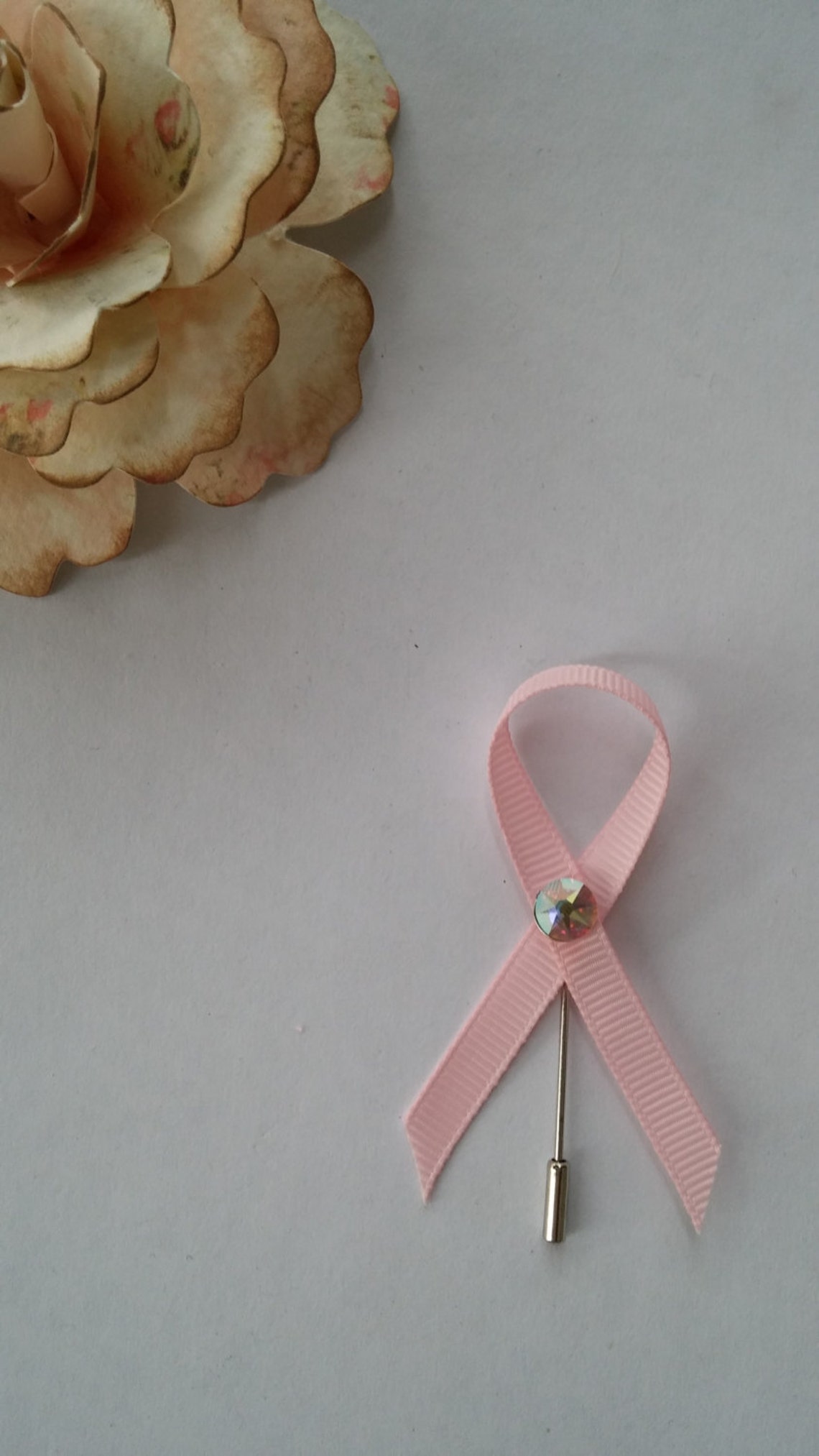 Pink Swarovski Pink Bow Pin Breast Cancer Pin Bow Survivor - Etsy