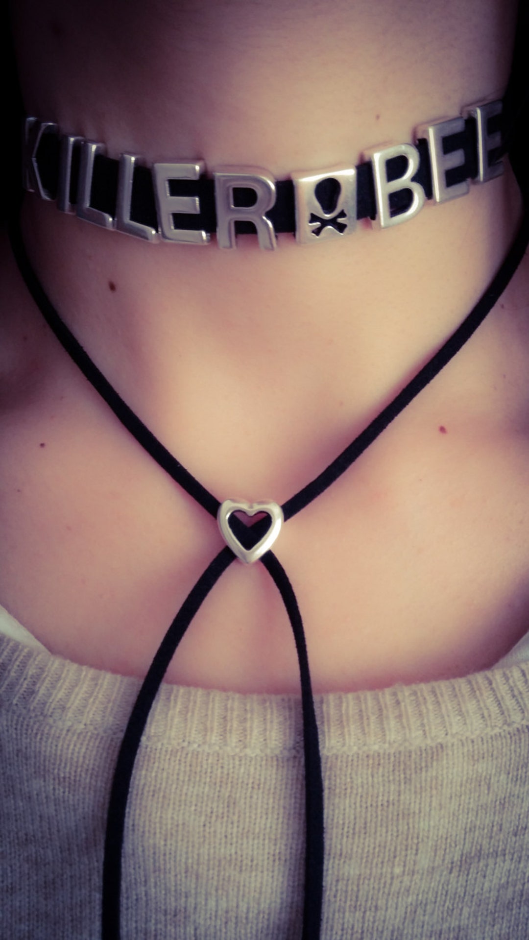 Leather Unique Chokers Skull Chokers Custom Name Choker Personalized ...