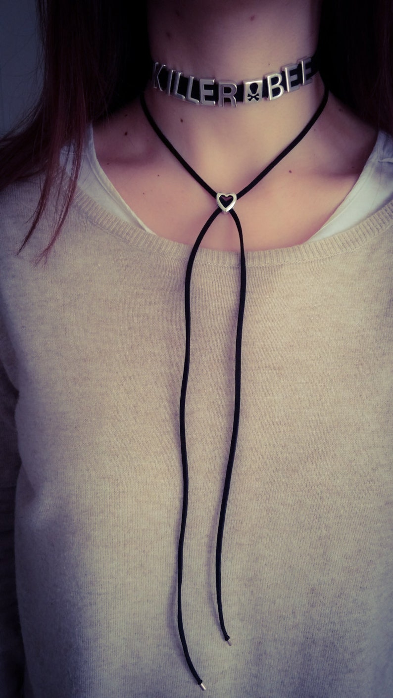 Leather Unique Chokers Skull Chokers Custom Name Choker Personalized Choker Jewelry Leather ...