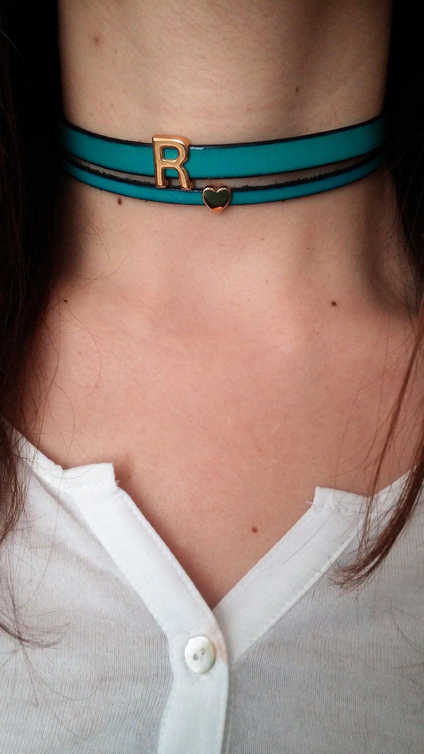 Name Choker Personalized Choker Leather Jewelry Leather Choker - Etsy