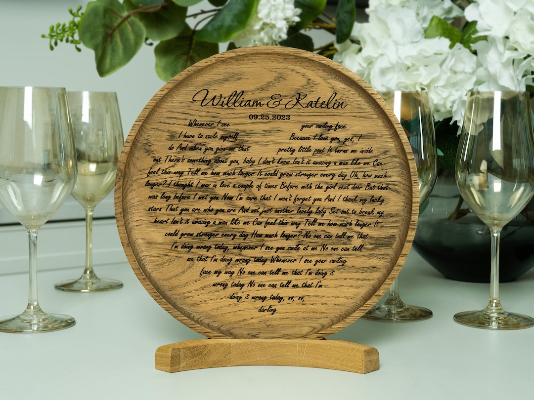 Our First Dance-wedding Song Lyrics Engraved Board-first Dance Song ...