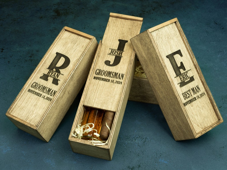 Cigar Gift Box for Groomsmen Proposal Gift Custom Cigar Box - Etsy