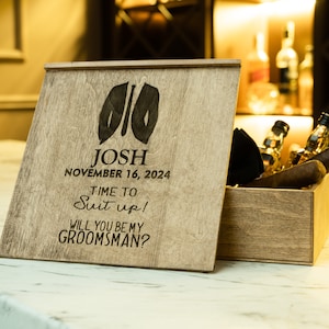 Engraved Wooden Proposal Box: Groomsmen Gift Box - Etsy