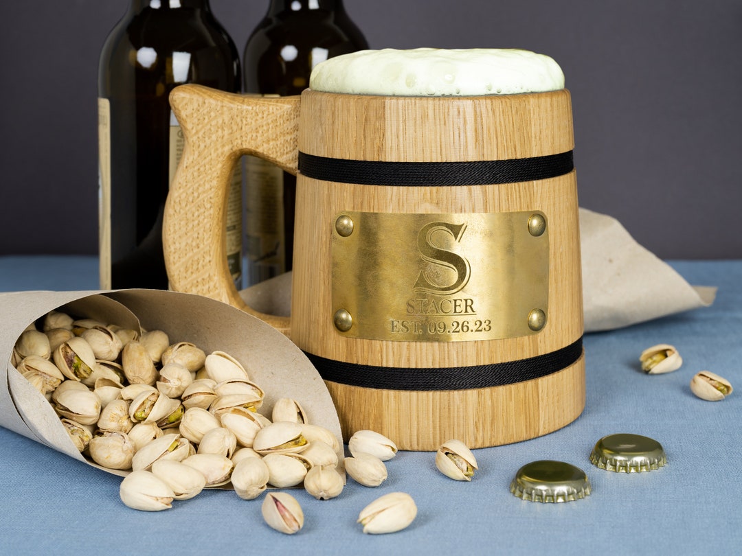 Engraved Wooden Beer Tankard, Grandfather Gift Ideas, Retirement Gifts ...