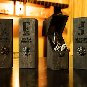 Personalized Groomsman Mini Alcohol Box: Engraved Bachelor Party Gift ...