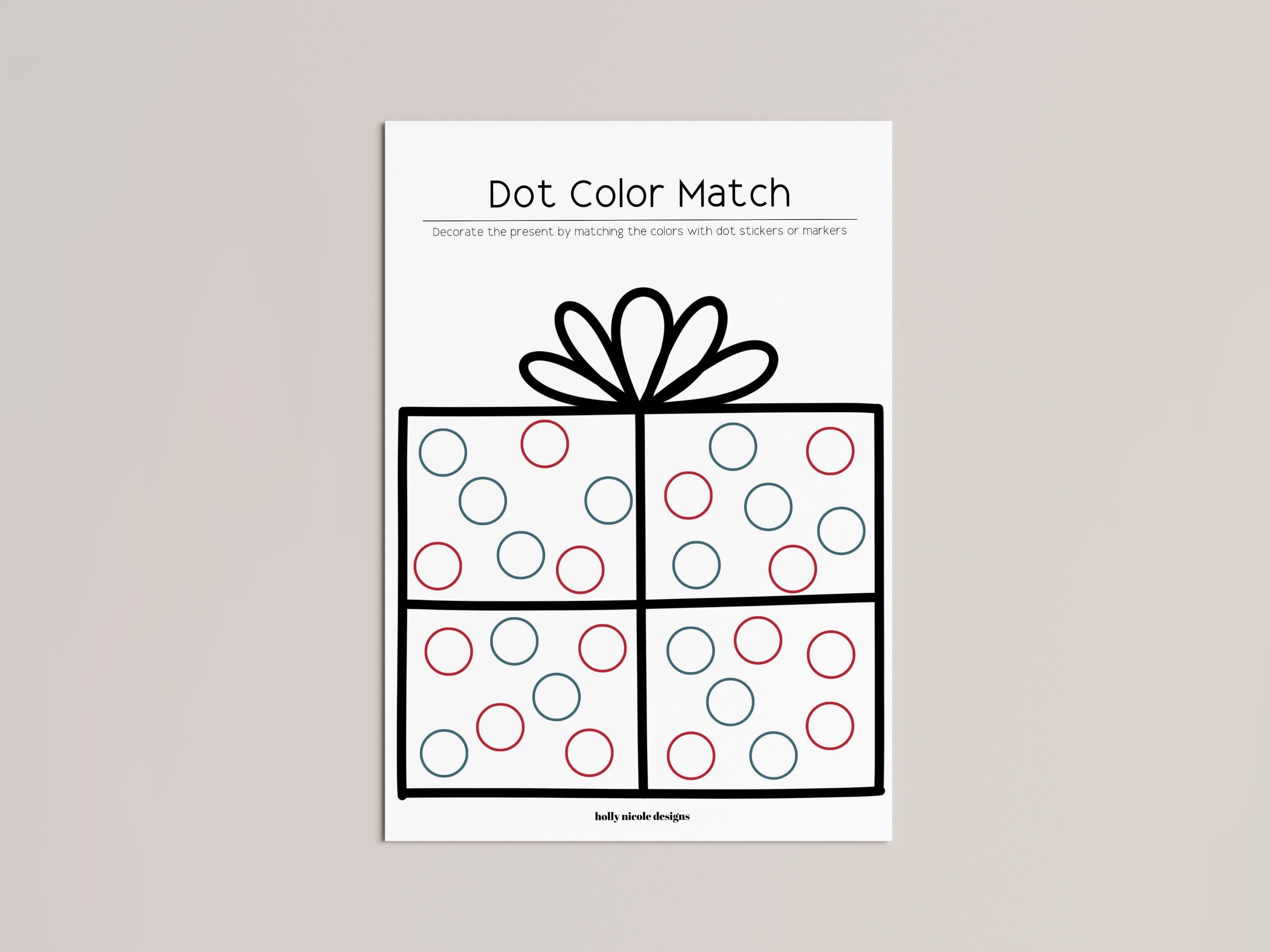 Holiday Dot Sticker and Marker Printable - Etsy