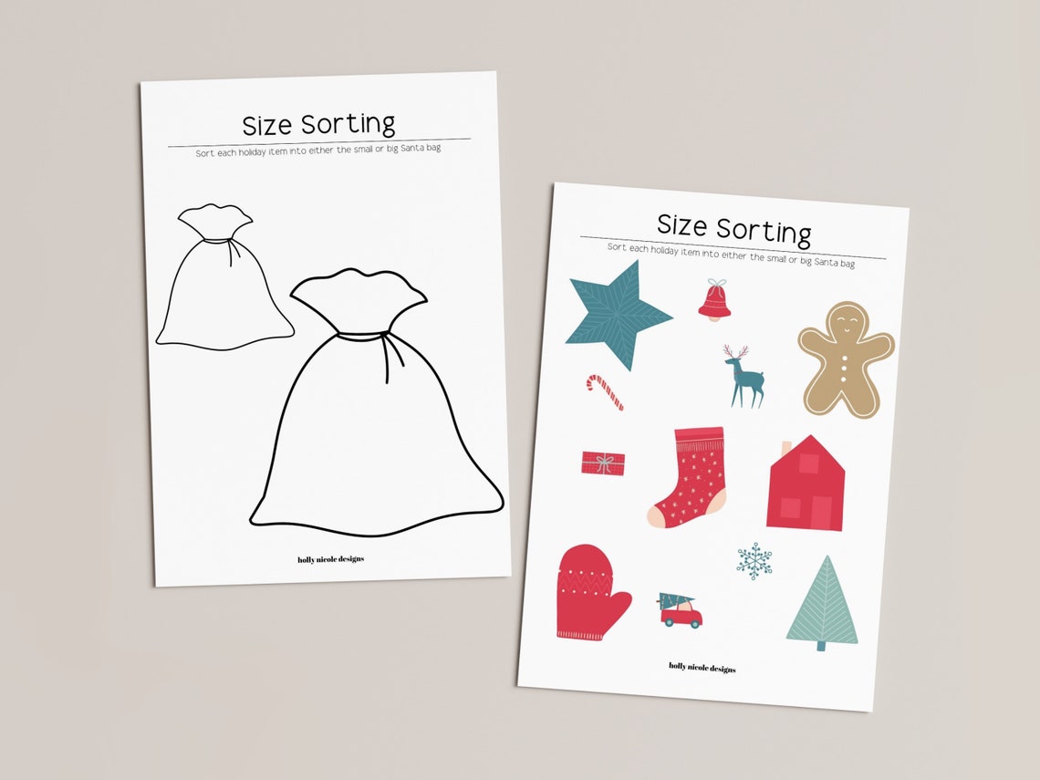 Holiday Sorting and Matching Activities Printable - Etsy