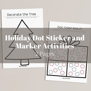 Holiday Dot Sticker and Marker Printable - Etsy