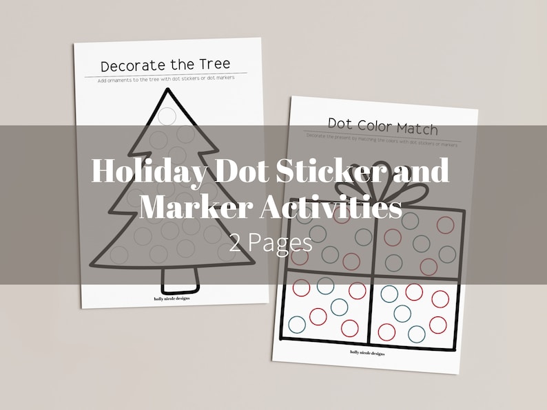 Holiday Dot Sticker and Marker Printable - Etsy
