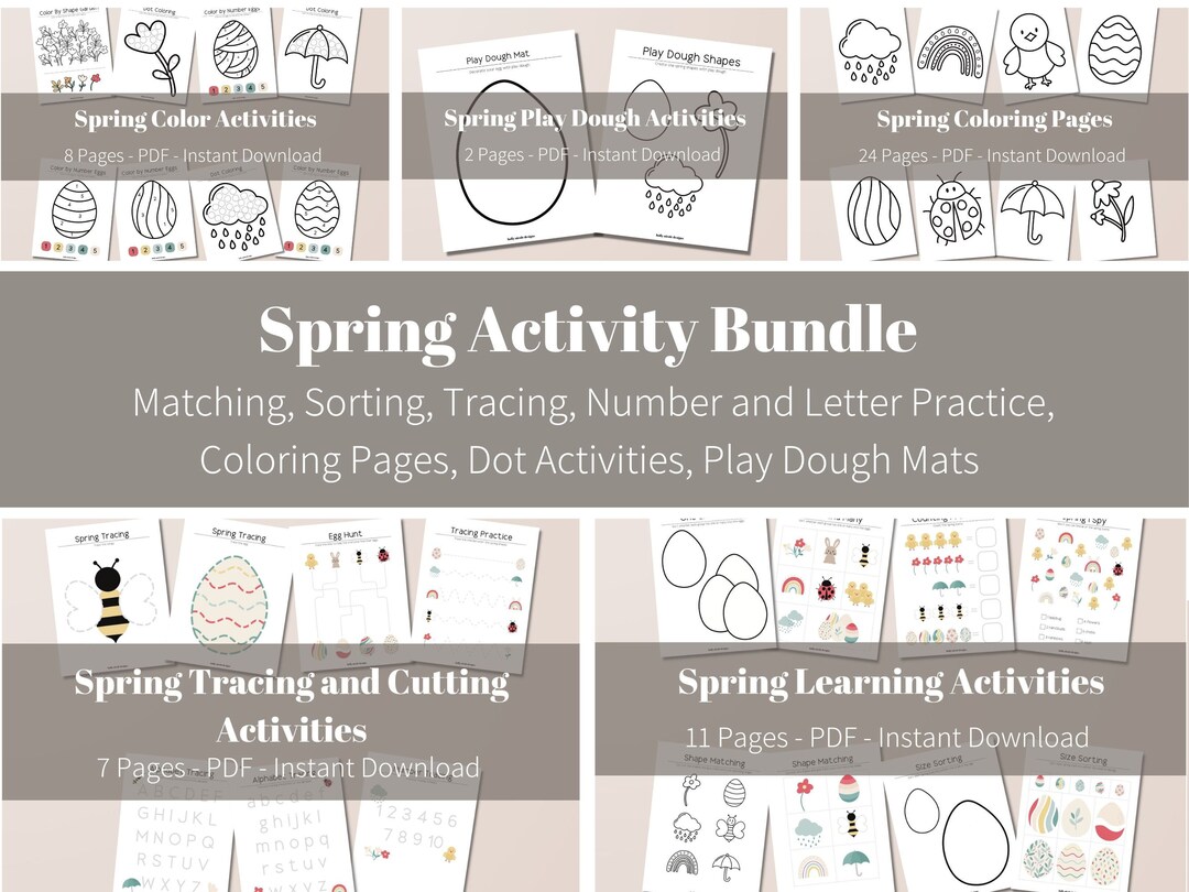 Spring Toddler Activities Bundle Printable - Etsy