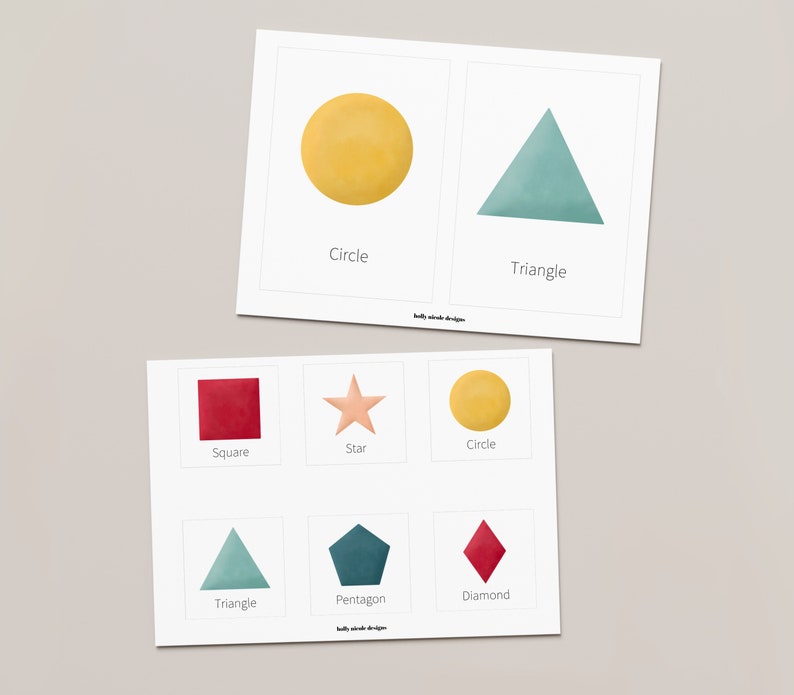 Shapes Toddler Flashcards Printable - Etsy