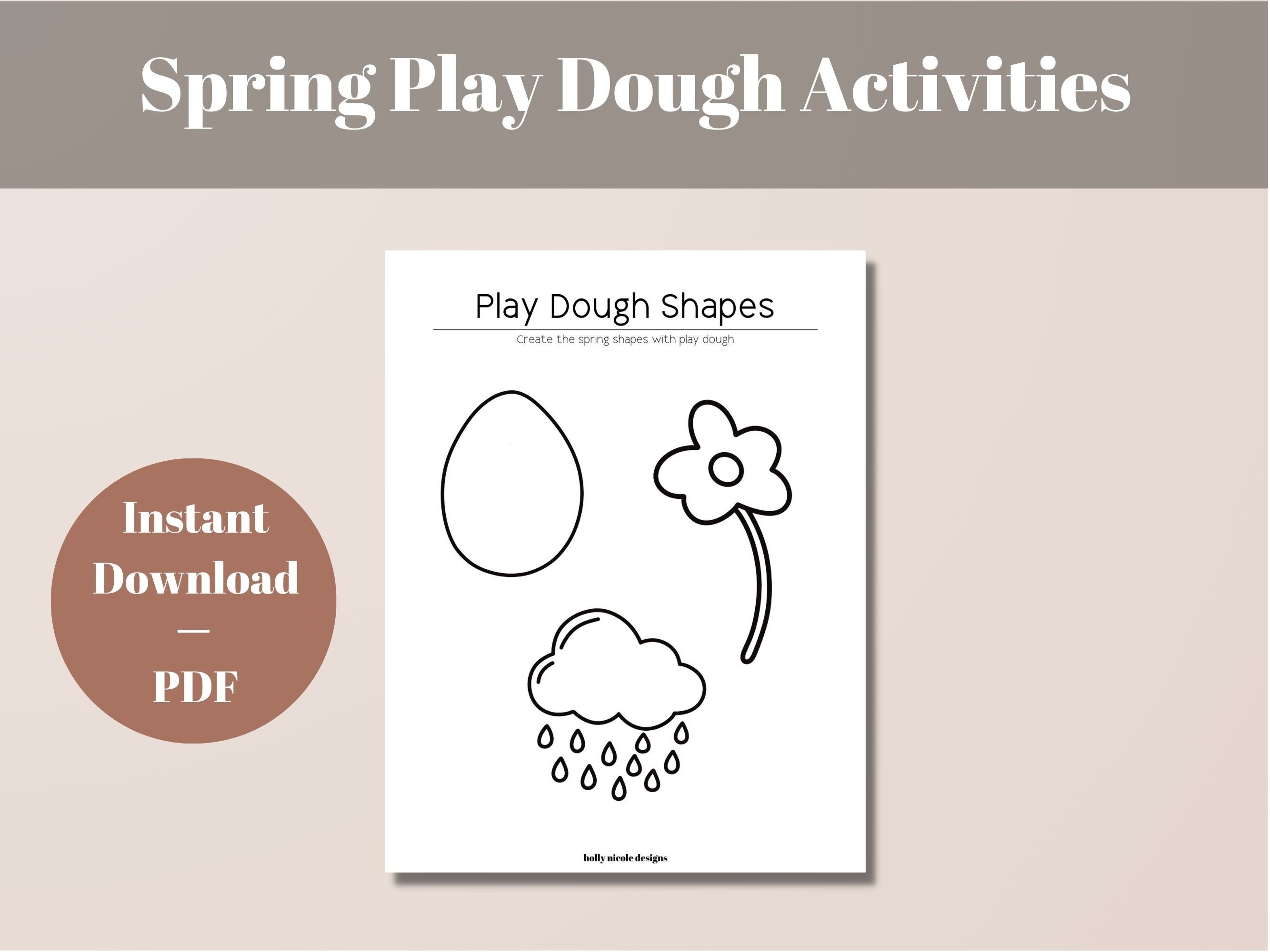Spring Play Dough Printable - Etsy
