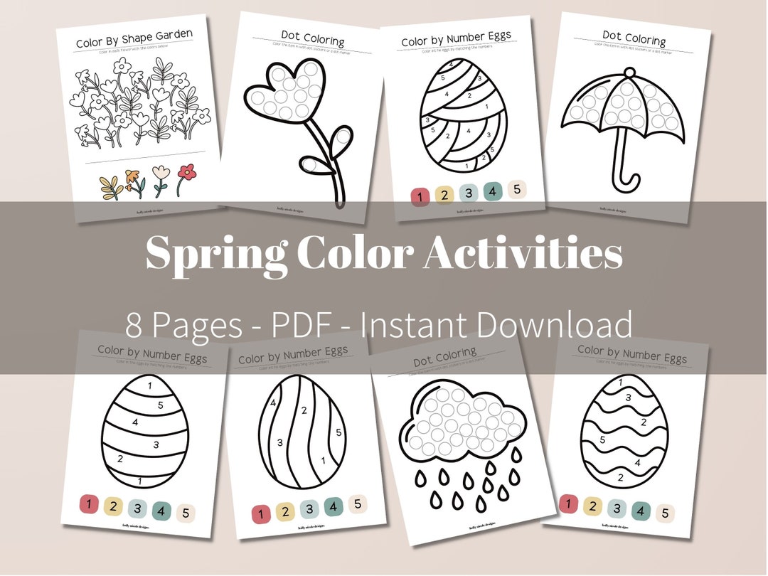 Spring Color Activities Printable - Etsy