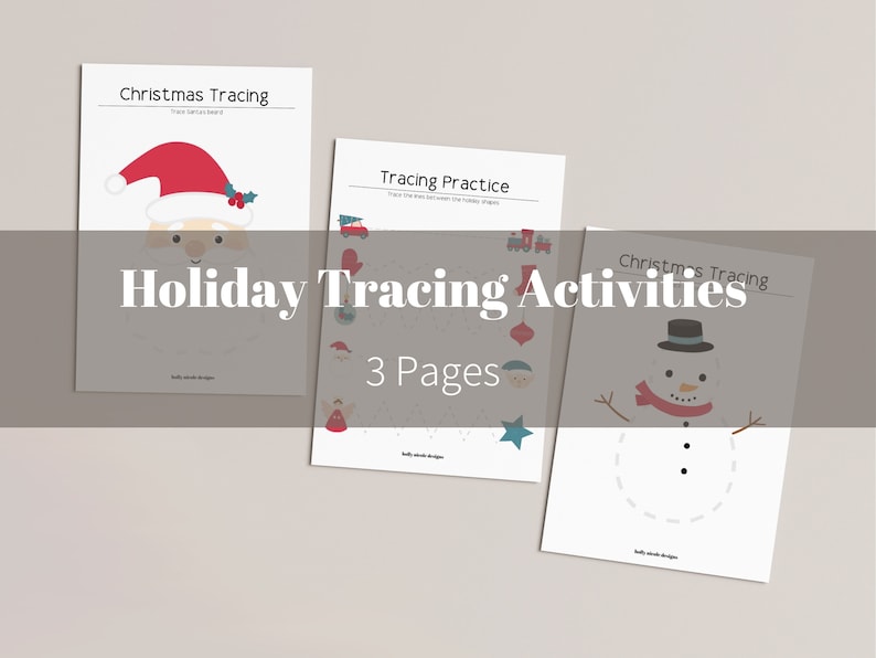 Holiday Tracing Activity Printable - Etsy