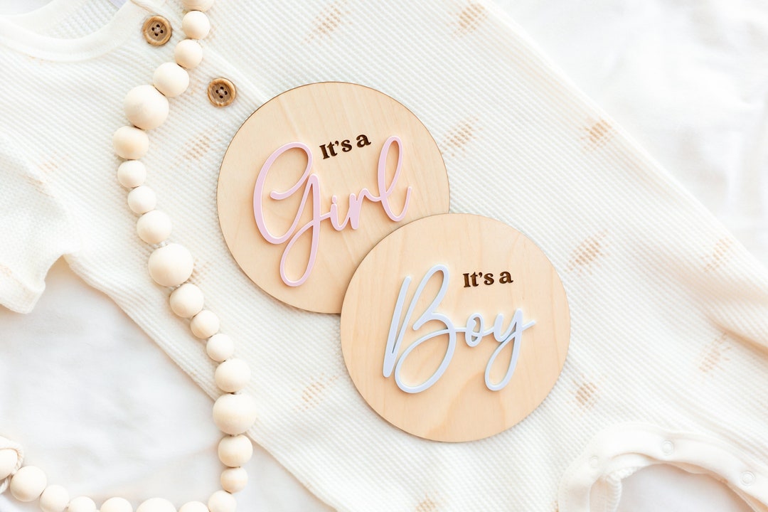 It's A Boy It's A Girl Gender Reveal Sign Pregnancy Announcement Double ...