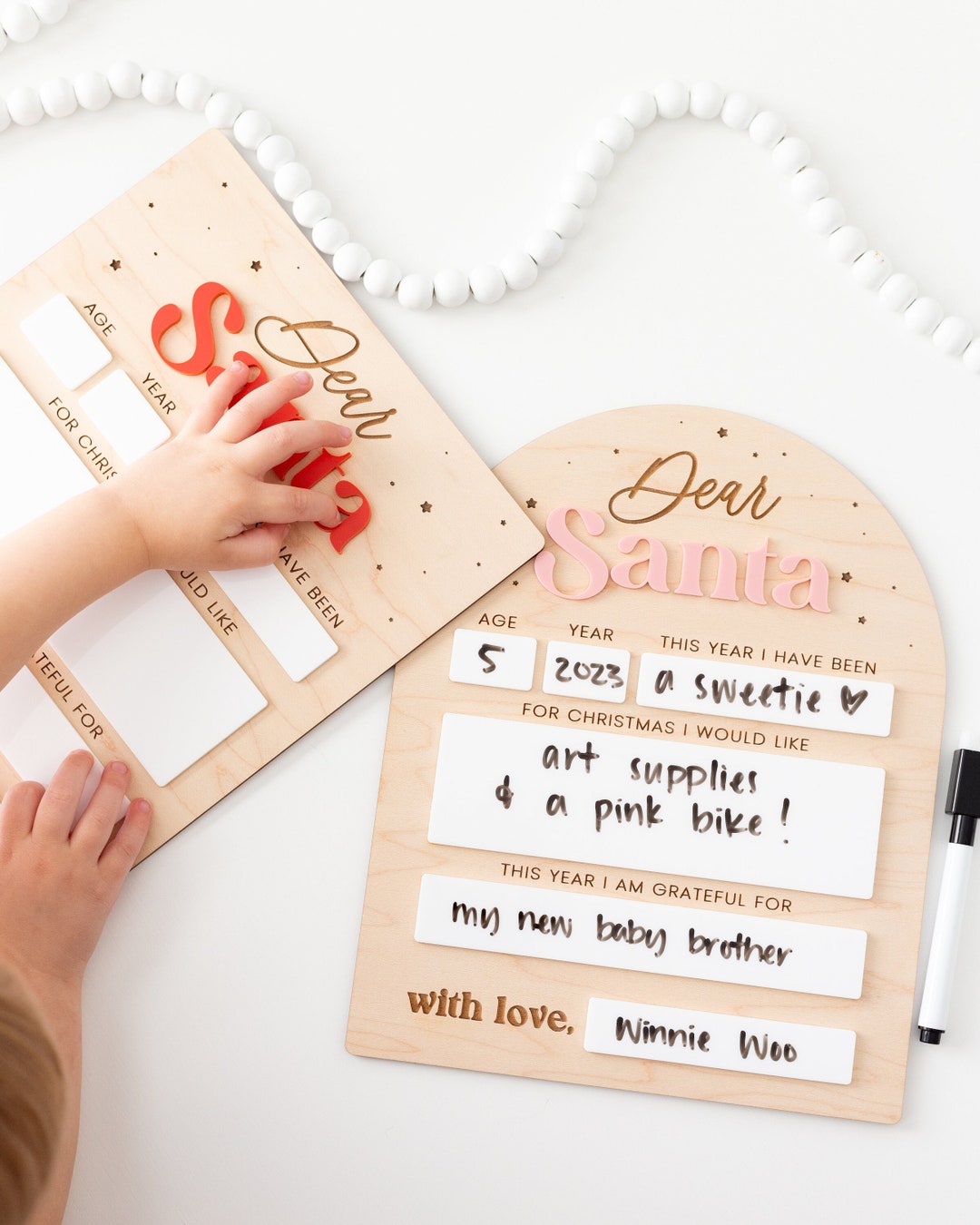 Dear Santa Sign Christmas Dry Erase Letter Whiteboard Gift Christmas ...