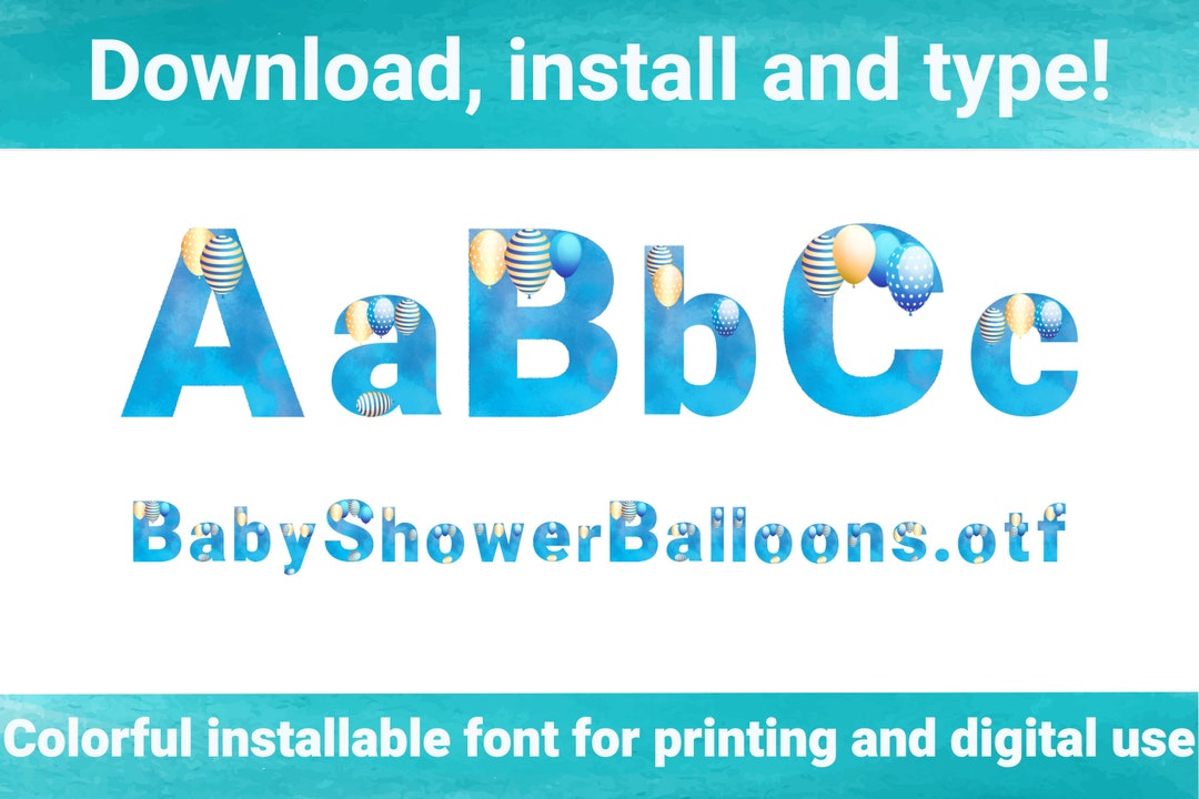 TTF/OTF Balloon True Type Font, Balloons Font, Sublimation Balloons ...