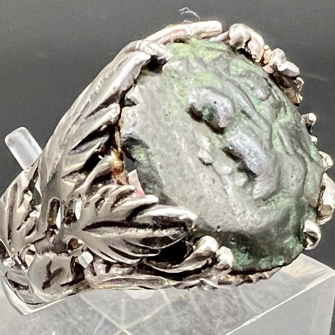 Ancient Greek Bronze Coin Satyr Pan Sterling Silver Ring Size 6 - Etsy