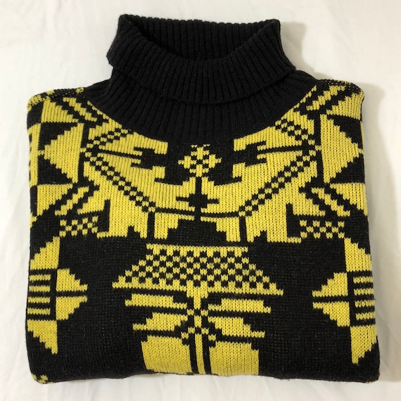 Vintage Amita Black & Yellow Wool Long Sleeve Sweater… - Gem