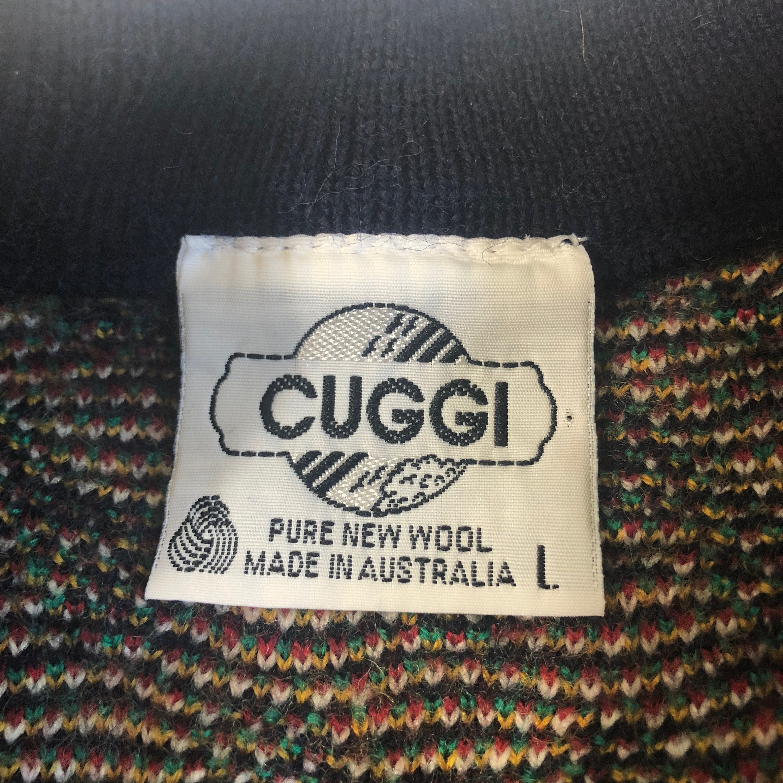 Vintage Cuggi Colorful "animals of Australia" Long Sleeve Sweater Sz L ...