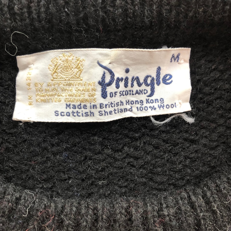 Vintage Pringle of Scotland Red Unique Pattern Long Sleeve Wool Sweater ...