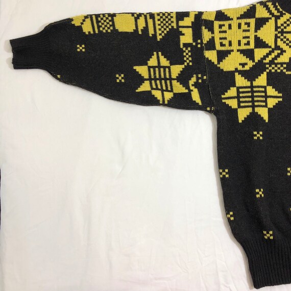 Vintage Amita Black & Yellow Wool Long Sleeve Sweater… - Gem