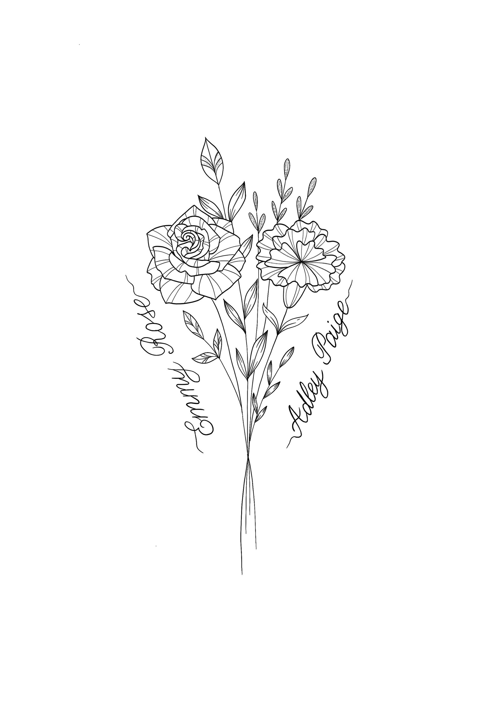 Custom Names Birth Flower Bouquet/ Birth Month Flower/ Flower - Etsy ...