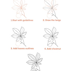 How to Draw Fall Flowers and Leaves, Printable Worksheets, Flowers for ...