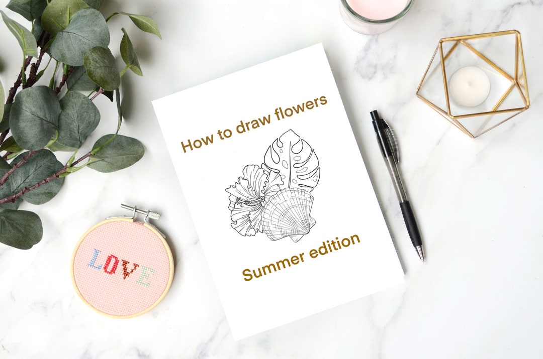 How to Draw Summer Flowers, Printable Worksheets, Flowers for Bullet ...