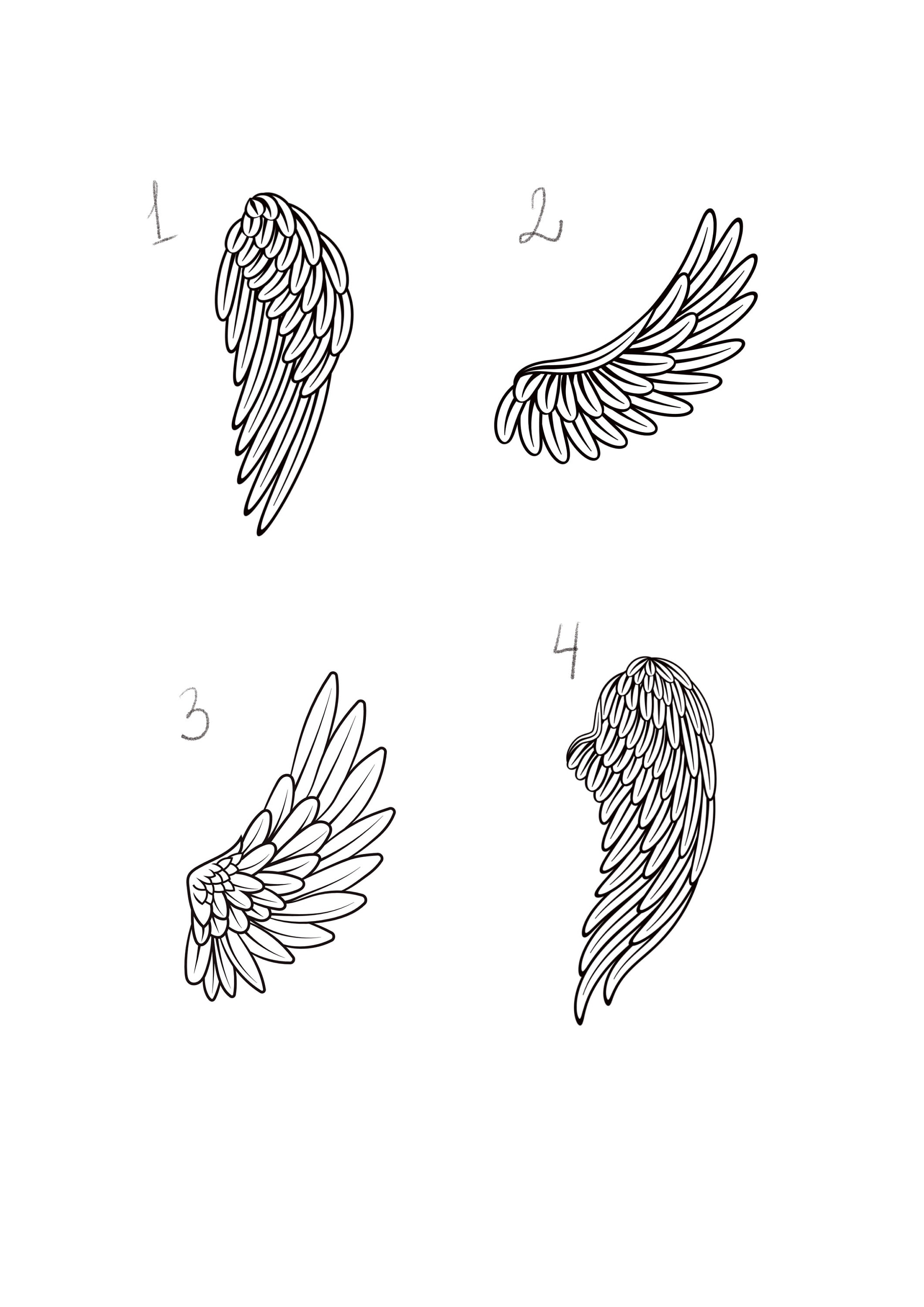 Индивидуальный дизайн памятной татуировки Крылья ангела 8 вариаций ...