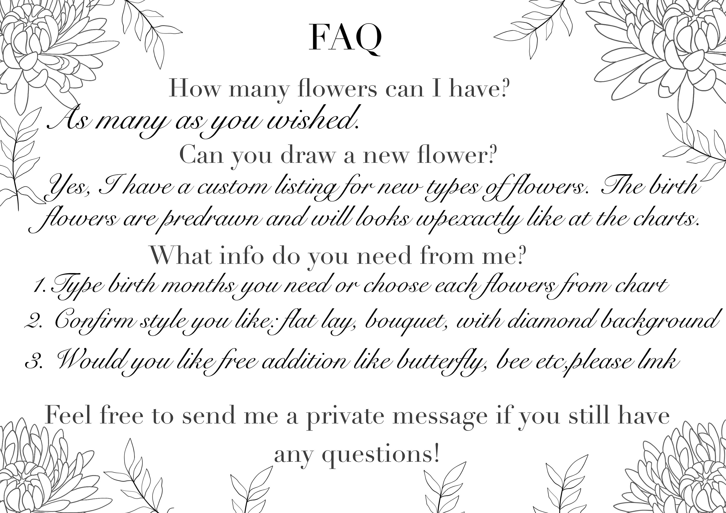 Custom Flowers With Name Drawing Birth Flower Art One Line - Etsy