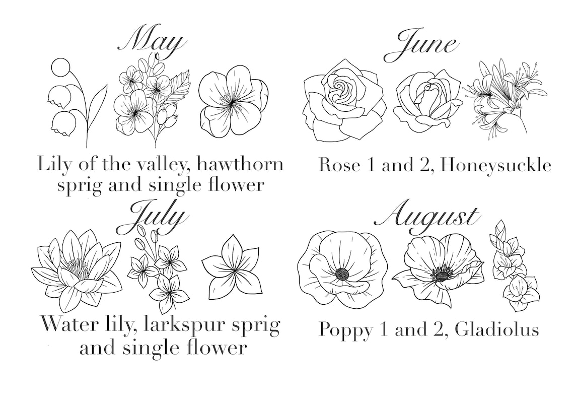 Custom Names Birth Flower Bouquet/ Birth Month Flower/ Flower - Etsy ...