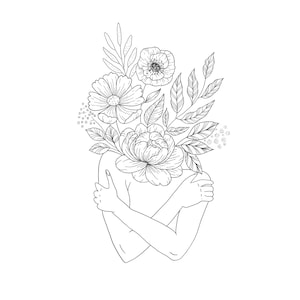 Self Love Tattoo Design/ Custom Flower Tattoo Design/ Floral ...