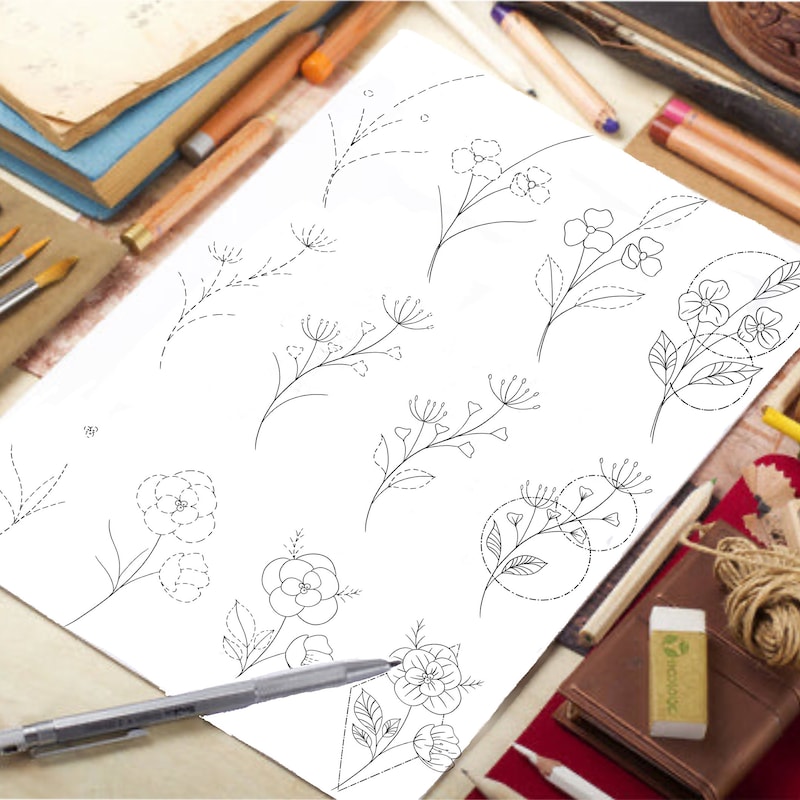 Doodle Flower Worksheet - Etsy