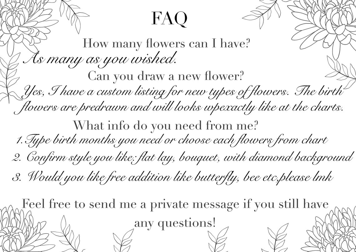 Custom Names Birth Flower Bouquet/ Birth Month Flower/ Flower - Etsy ...
