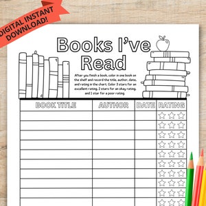 Kids Reading Tracker Printable, Books I've Read Log for Kids, Reading ...