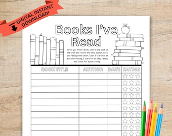 Kids Reading Log Printable, Printable Reading Log for Kids, Reading Log ...