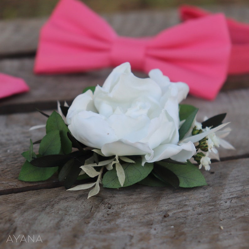 Buttonhole GENEROSITE Preserved Flower Accessory, Gardenia Wedding ...