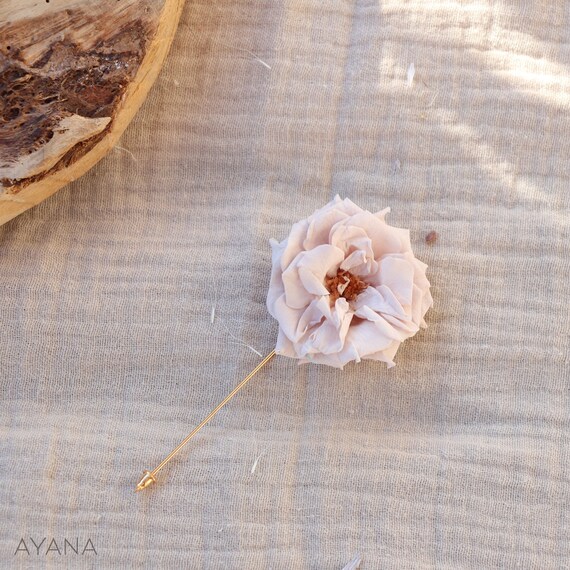 Fibula Pin ROSA Preserved Nude Rose Original Jewel for | Etsy