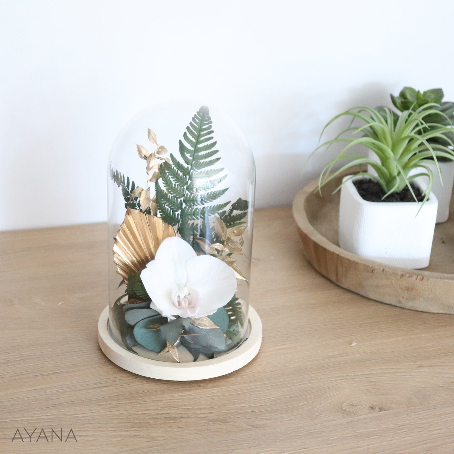 Bell Eternal Flower TROPICAL CHIC White Orchid and Greenery - Etsy