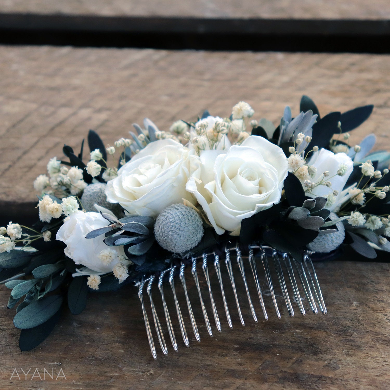 Hair Comb MILLIE Natural Preserved Flowers Wedding Hair - Etsy