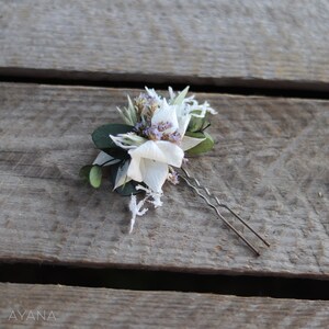 Hairpin GARANCE , Bohemian Wedding Hair Accessory Dried and Preserved ...