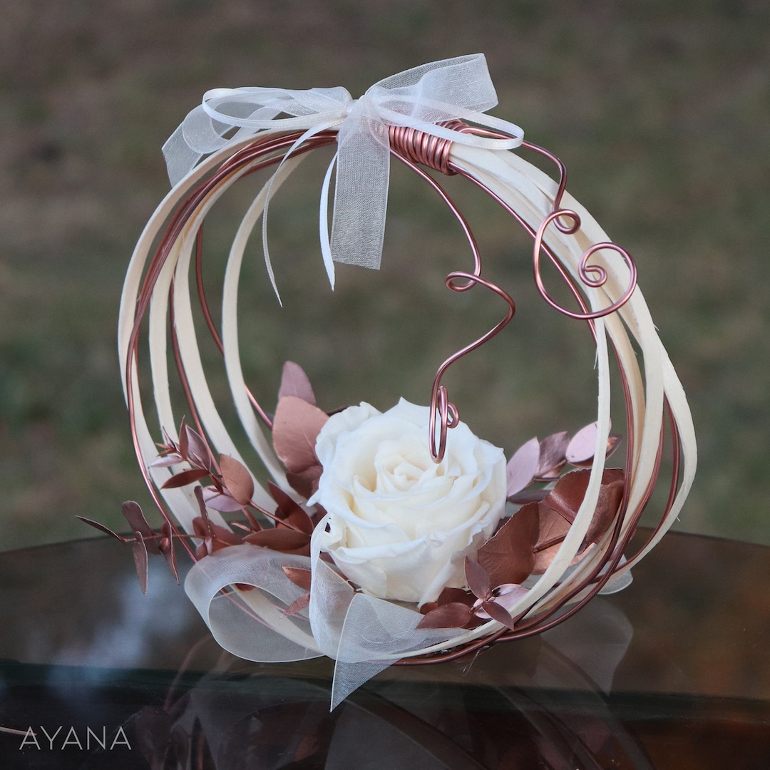 Wedding Ring Keeper ARCADE ROSE GOLD, Trendy Ring Holder With Preserved ...