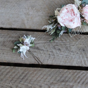 Hairpin GARANCE , Bohemian Wedding Hair Accessory Dried and Preserved ...