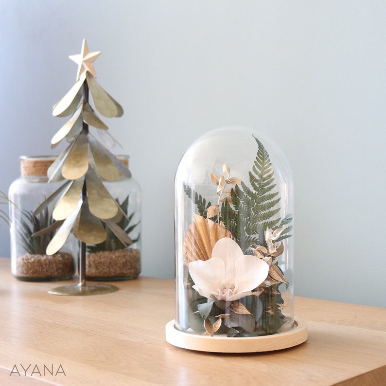 Bell Eternal Flower TROPICAL CHIC White Orchid and Greenery Decoration ...