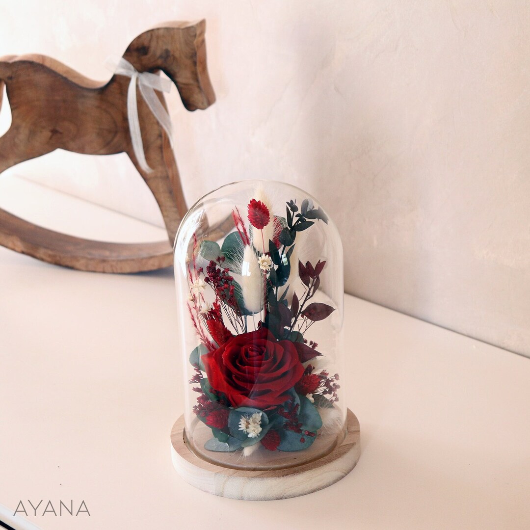 TANGO Eternal Red Rose Under a Glass Bell Eco-responsible Trendy Gift ...