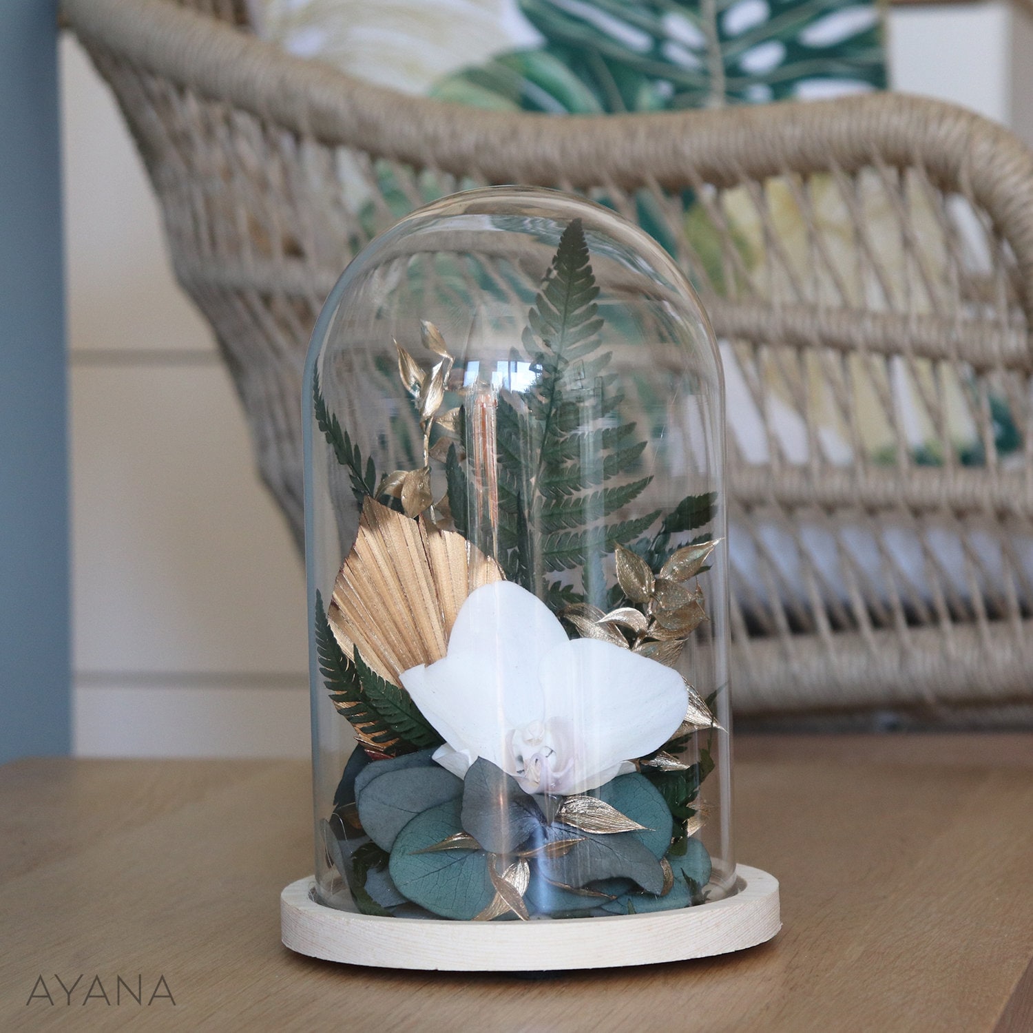 Bell Eternal Flower TROPICAL CHIC White Orchid and Greenery - Etsy