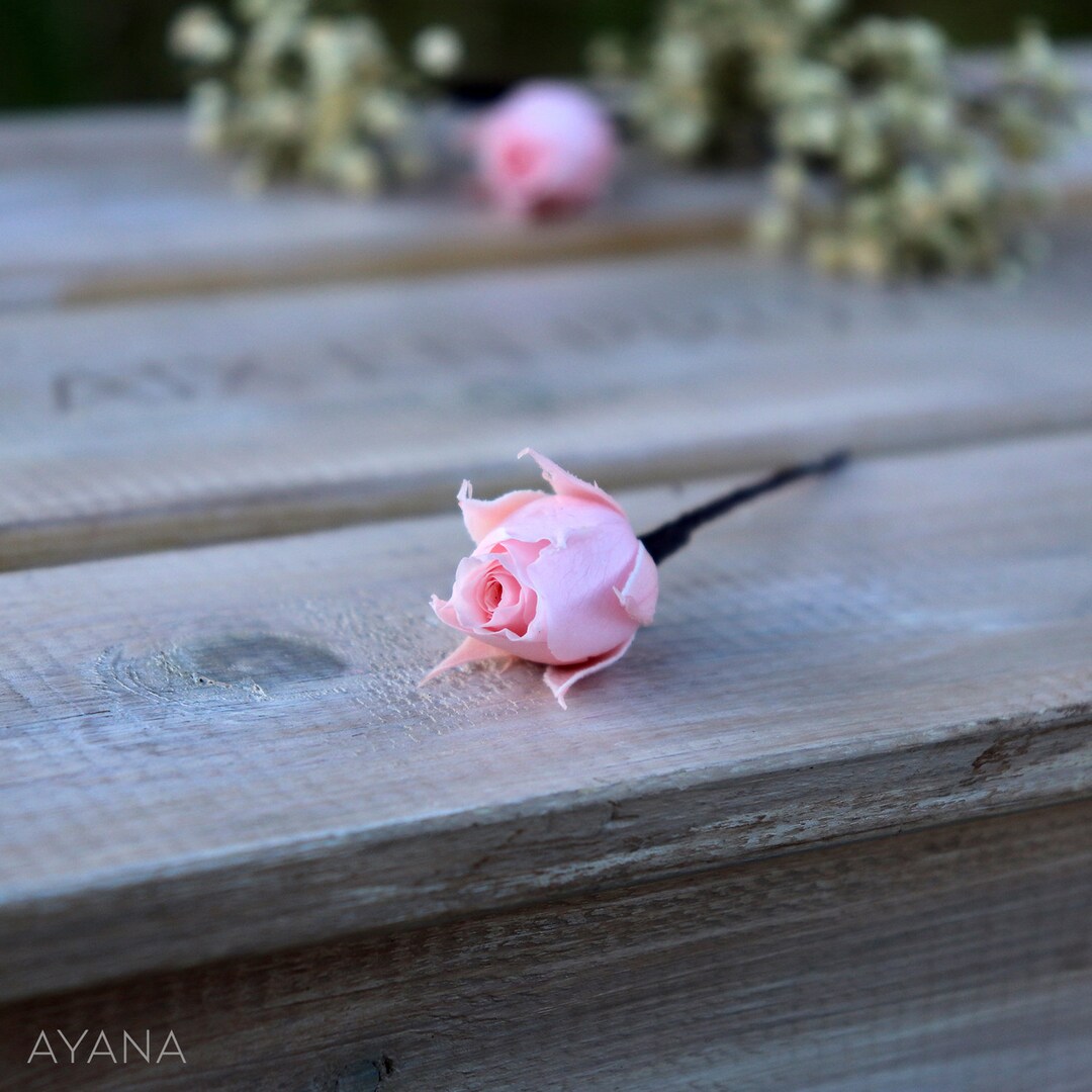 Preserved Rosebud Peak, Rosebud for Buns, Flower Peak for Hair, Bridal ...