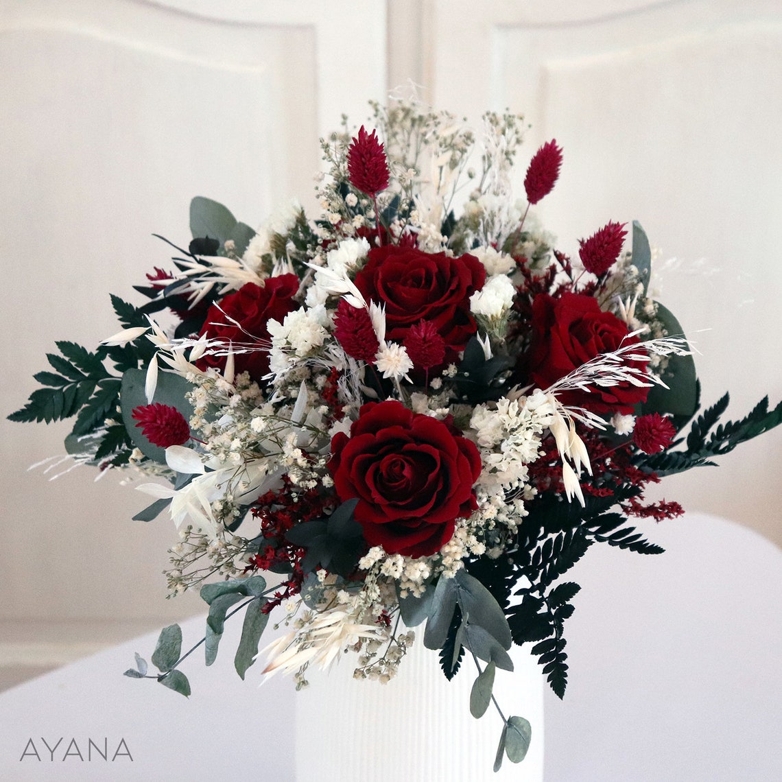 Bouquet VERONE Red Eternal Roses Eco-responsible Gift - Etsy
