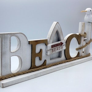 Brown Wooden Beach Sign With Seagull - Etsy UK
